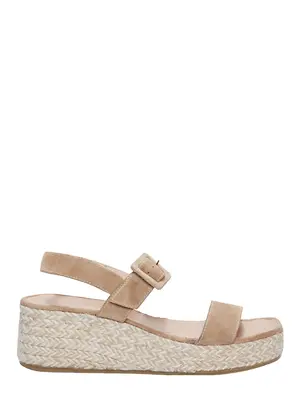THE WHITE COMPANY Suede Wedge Espadrilles - Nude