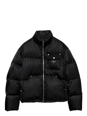 Prada Re-nylon Cropped Recycled-nylon Shell-down Jacket - Black