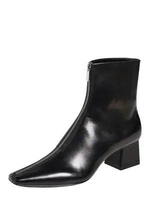 Simkhai Ryder Leather Zip Front Boots Black