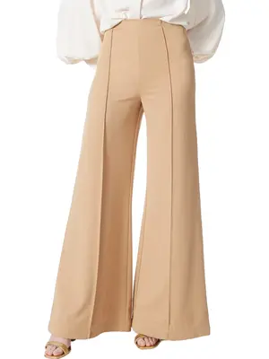 DO BY DEE OCLEPPO DO By Dee Ocleppo Smooth Stretch Twill Pull-On Wide Leg Pants Camel