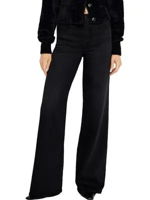Good American Good American Softtech Good Waist High Rise Palazzo Jeans Black344