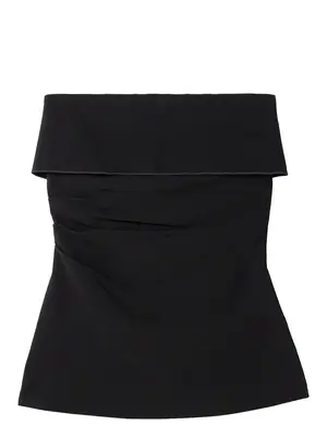 Proenza Schouler Felicity Strapless Ruched Crepe Top - Black