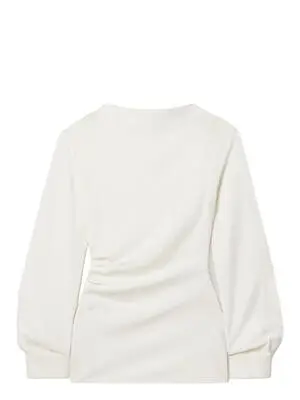 Proenza Schouler Alexis Gathered Crepe Top - Neutrals