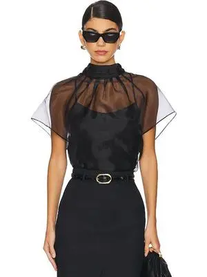 Simkhai Feyre Short Sleeve Top - Black