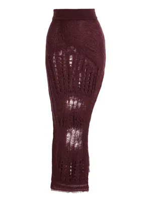 Rick Owens Open-knit Maxi Skirt - Grape