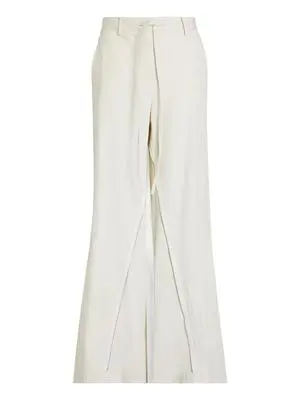 Helmut Lang Cotton-blend Twill Wide-leg Pants - Ivory