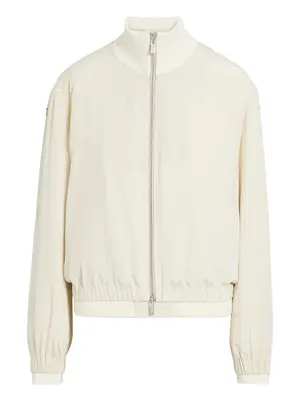 Helmut Lang Helmut Lang Layered Silk And Satin-Twill Bomber Jacket Ivory