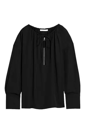 Helmut Lang Helmut Lang Gathered Satin Blouse Black