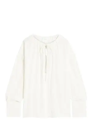 Helmut Lang Helmut Lang Gathered Satin Blouse Ivory