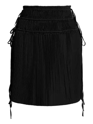 HELMUT LANG Helmut Lang Plissé Satin-Crepe Mini Skirt