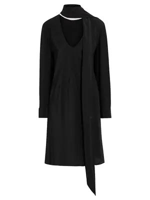 Helmut Lang Silk Crepe De Chine Dress - Black