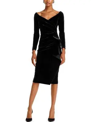 Chiara Boni La Petite Robe Silveria Velvet Bodycon Dress - Black