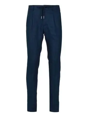 TAGLIATORE Tagliatore Linen Trousers With Drawstring Waist