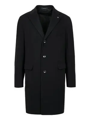 Tagliatore Wool And Cashmere Blend Mid-length Coat - Black
