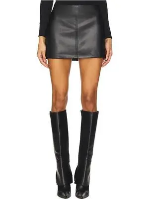 Superdown Faux Leather Mini Skirt - Black