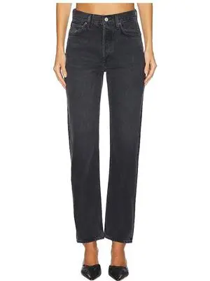 AGOLDE 90's Pinch Waist High Rise Straight Jeans - Black