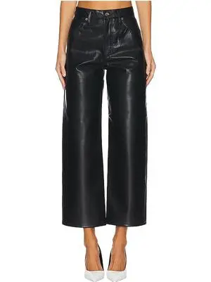 AGOLDE Ren High Rise Straight Leg Faux Leather Pants - Black