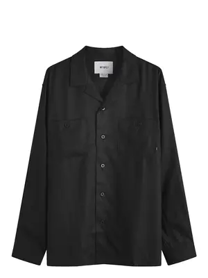 WTAPS 08 Open Collar Chain Stitch Shirt - Black
