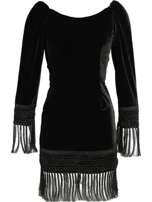 AMIR SLAMA Velvet Mini Dress - Black
