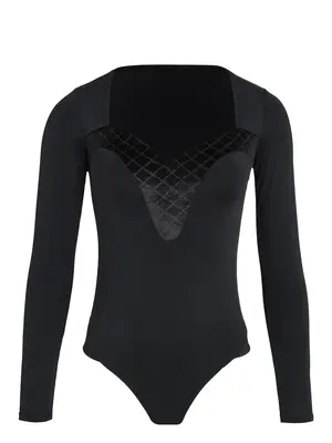 AMIR SLAMA Velvet Bodysuit - Black