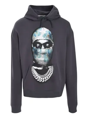 IH NOM UH NIT Graphic-print Cotton Hoodie - Grey