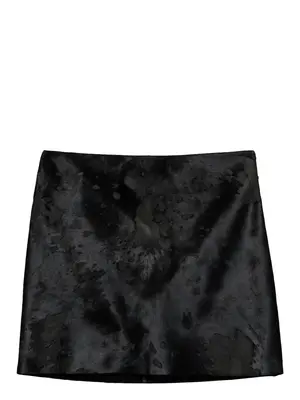 Prada Leather Mini Skirt - Black