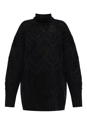 Sportmax Diamond-knit Maxi Jumper - Black