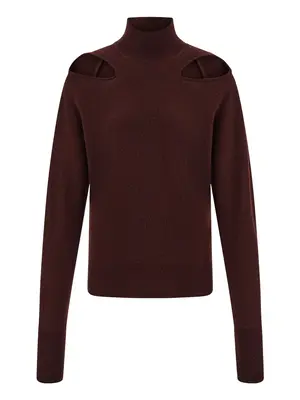 FERRAGAMO Mock-neck Cut-out Jumper - Red