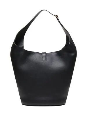 Saint Laurent Le 5 À 7 Leather Shoulder Bag - Black