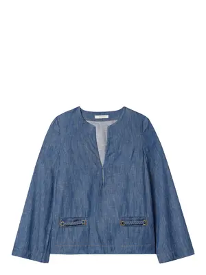 Zimmermann Wylie Braided Denim Tunic - Blue