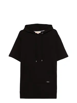 Michael Kors Cotton Hoodie Mini Dress - Black