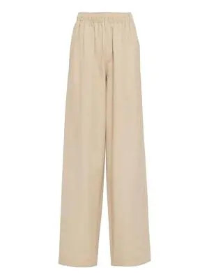 Prada Poplin Palazzo Pants - Neutrals