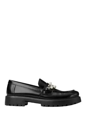 Tory Burch Embellished Lug Loafers - Black