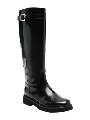 DOUCAL'S Buckle-detailed Leather Boots - Black