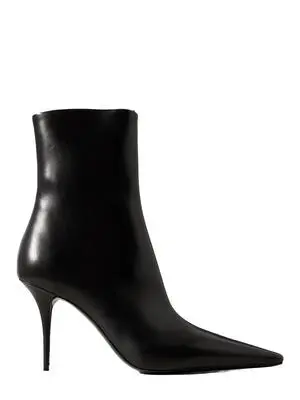 Saint Laurent Ashley Leather Ankle Boots - Black