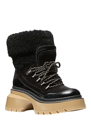 Michael Kors Shiloh Mixed-media Boots - Black