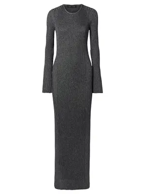 Proenza Schouler Joni Ribbed-knit Maxi Dress - Gray