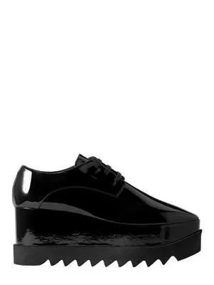 Stella McCartney Elyse Vegetarian Patent-leather Platform Brogues - Black