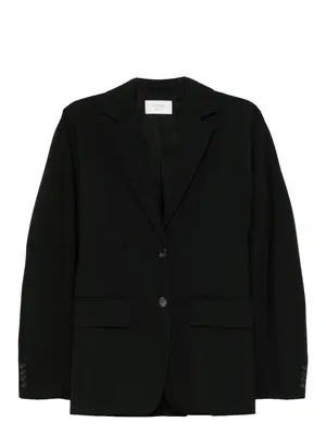 Sportmax Virgin Wool Interlock Twill Blazer - Black