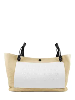 MAISON MARGIELA Logo-patch Raffia Tote Bag - Neutrals