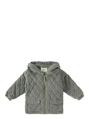 PEHR Organic Cotton Corduroy Quilted Hooded Jacket - Green