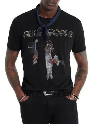 John Varvatos Alice Cooper Graphic Tee - Black