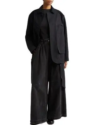 MAISON MARGIELA Heavy Cotton And Wool Reversible Coat - Black