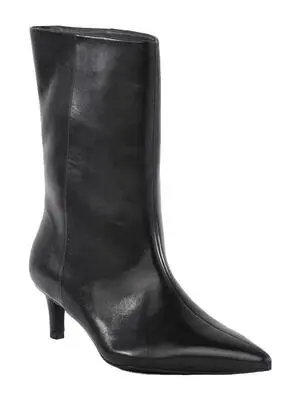 Seychelles Game Changer Pointed Toe Kitten Heel Boots - Black Leather