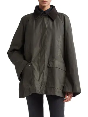 TOTEME TOTEME Country Waxed Organic Cotton Chore Jacket Forest