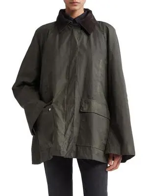 TOTEME TOTEME Country Waxed Organic Cotton Chore Jacket Forest