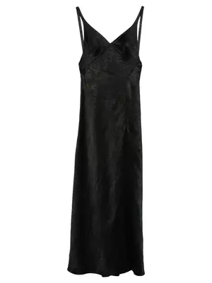 Alexander McQueen Crinkled-finish Maxi Dress - Black