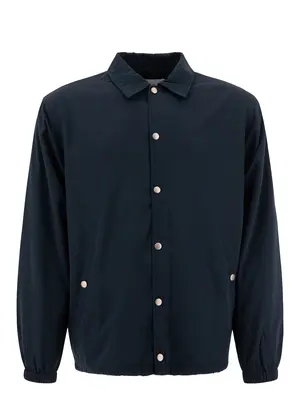 Maison Kitsuné Logo-print Shirt Jacket - Blue