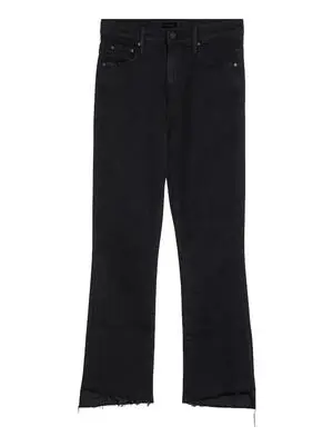 MOTHER The Insider Crop Step Fray Jeans - Black