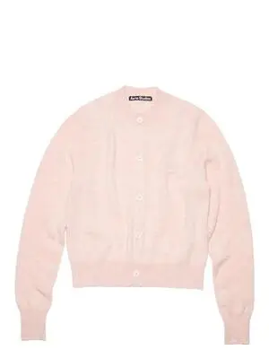 Acne Studios Wool Crewneck Cardigan - Faded Pink Melange